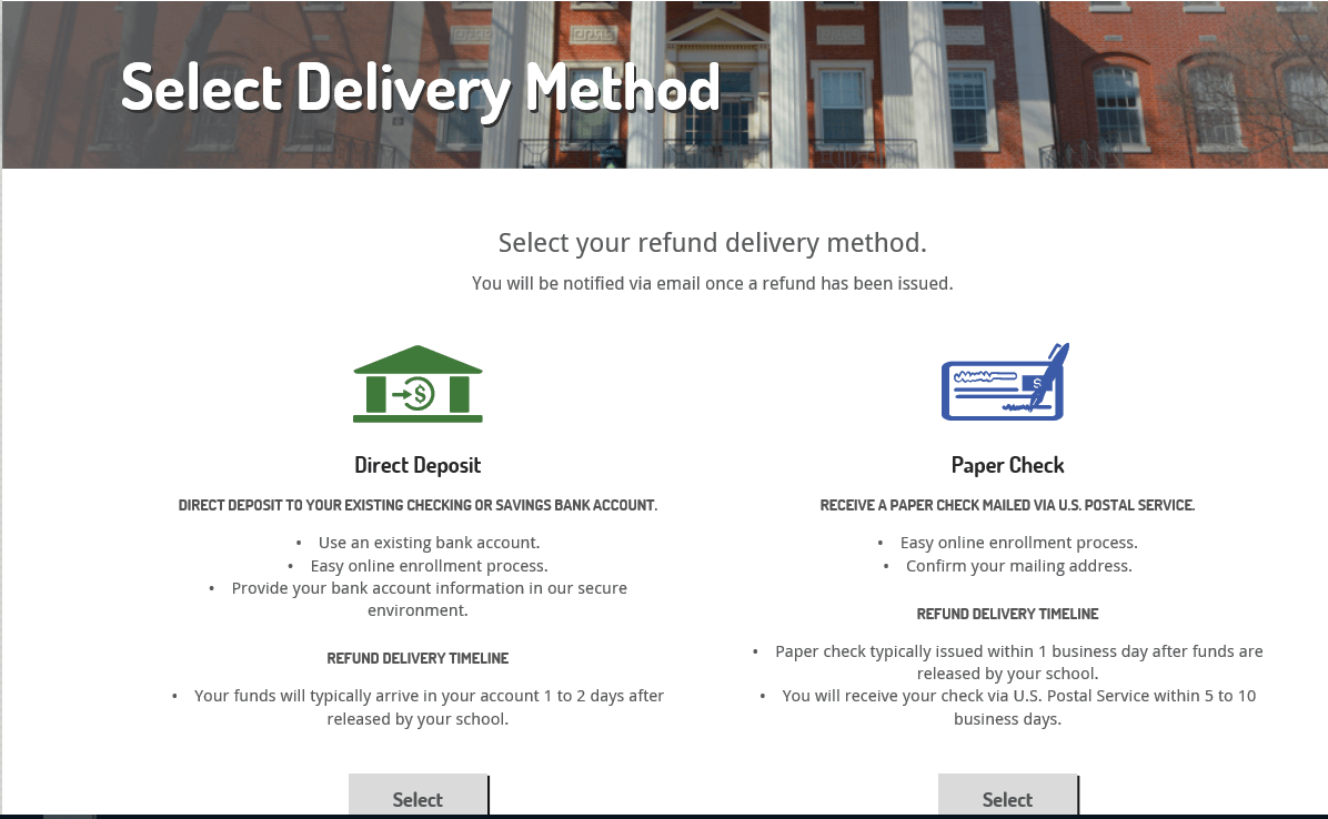 Student Refunds | Office of the Bursar | Monmouth University