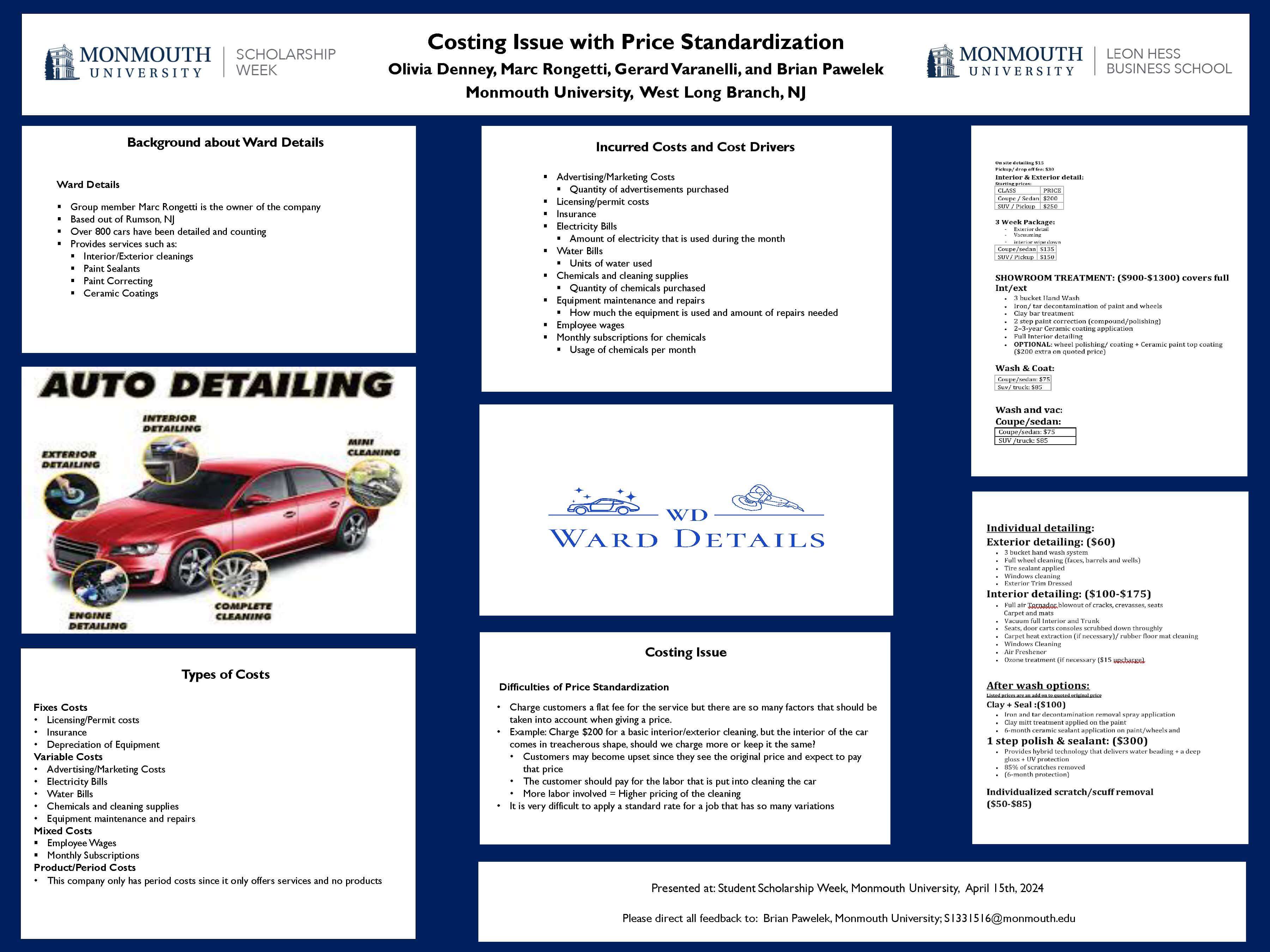 2024 Student Scholarship Week Posters | Office of the Provost | Monmouth University